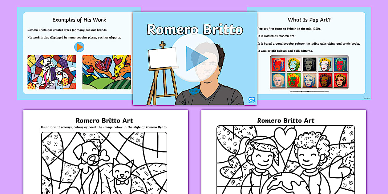 KS1 Romero Britto Display Pack (Teacher-Made) - Twinkl