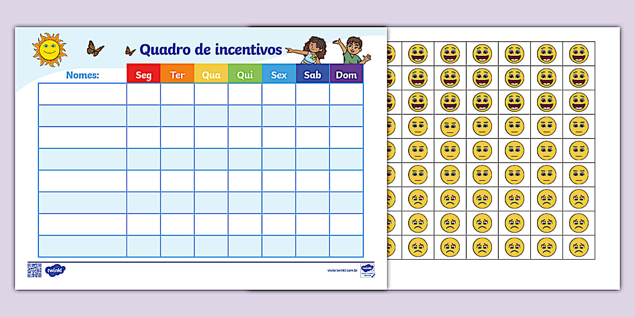 Quadro de incentivo positivo para comportamento - Twinkl