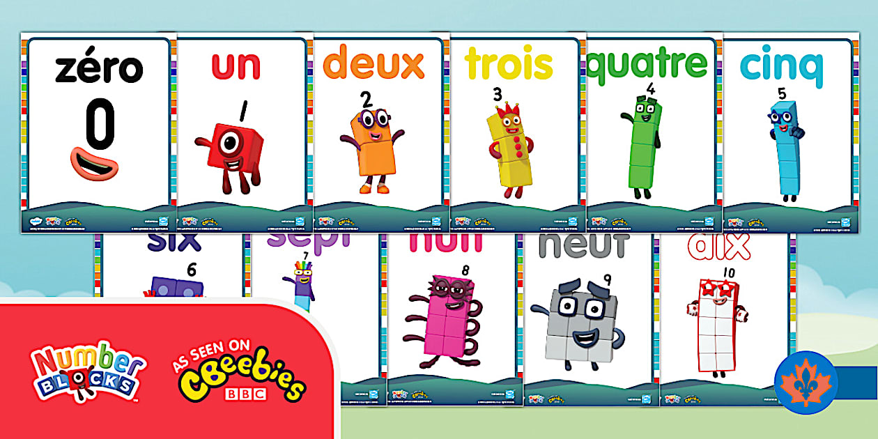 Numberblocks: 0 - 10 Words Display Posters French - Twinkl
