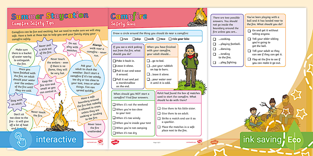 Kids Campfire Safety Rule, Tips & Quiz | Twinkl Parents
