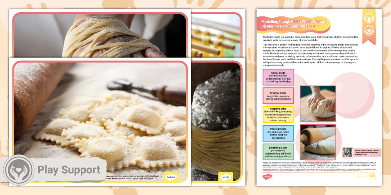 Modelling Dough Pasta Photo Prompt Display Posters - Twinkl