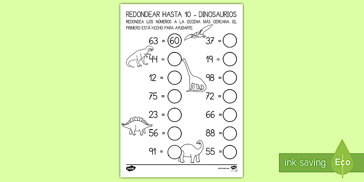 Ficha de actividad: Redondear hasta la decena más cercana