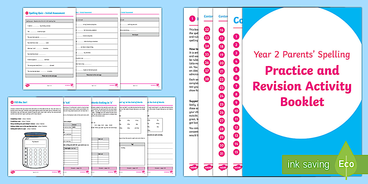 SATs Survival: Year 2 Parent's Spelling Practice and Revision Activity ...
