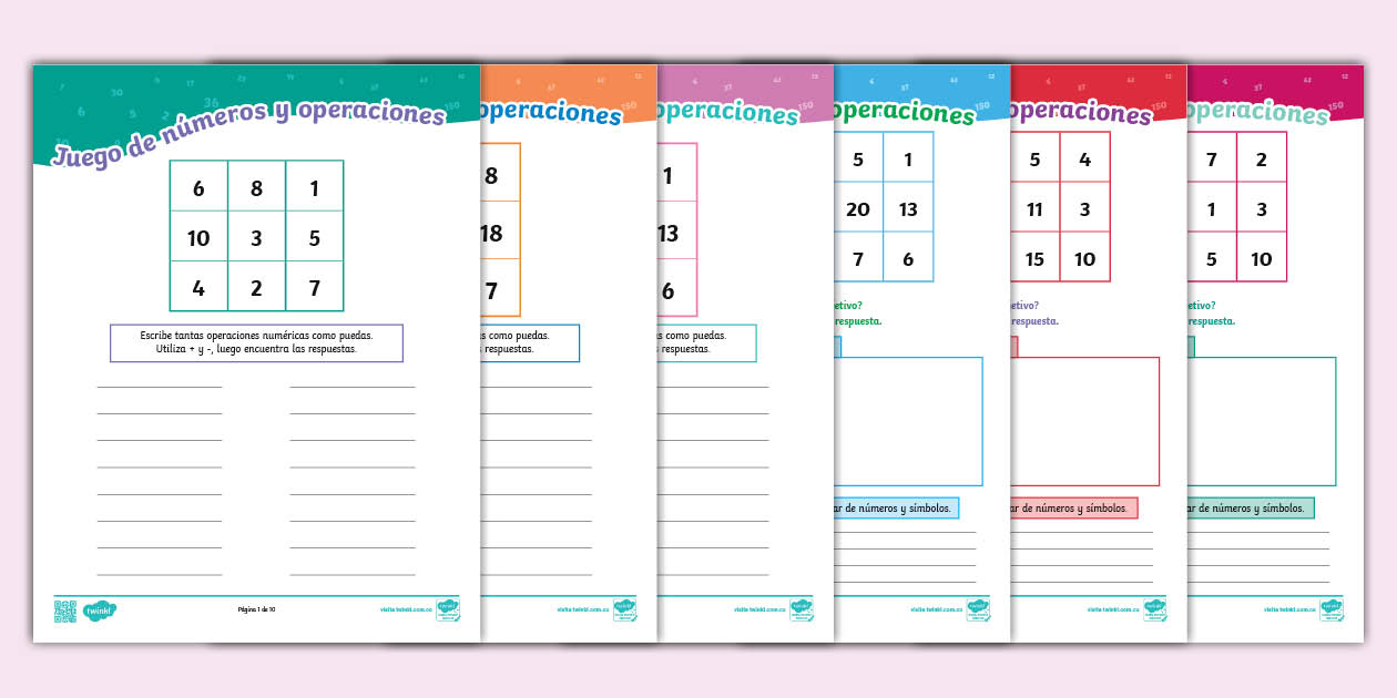 Guía de trabajo: Juego de números y operaciones - Twinkl