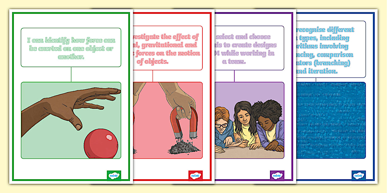 STEM IU Yr 4 Forces in Motion I Can Statements Display Posters