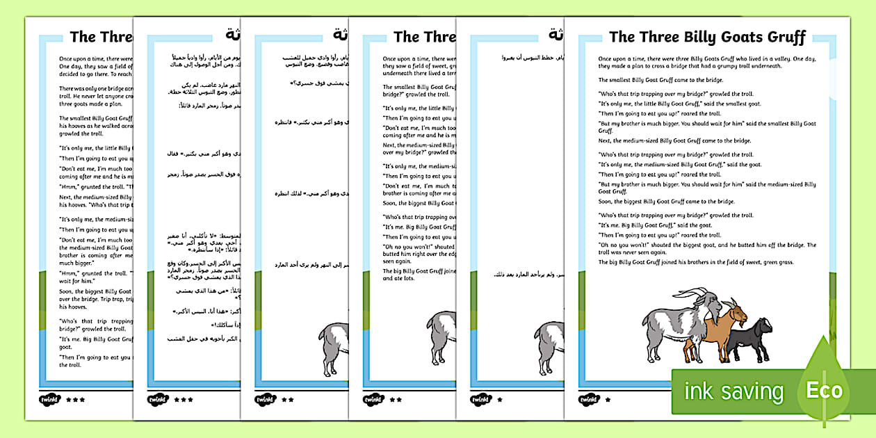 Editable The Three Billy Goats Gruff Traditional Tales Differentiated ...