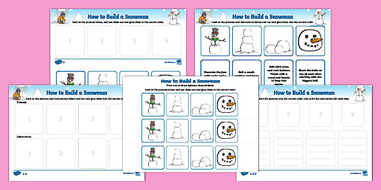 Differentiated Snowman Sequencing Activity (Teacher-Made)