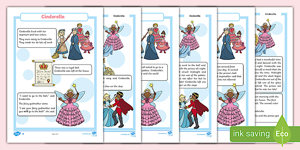 KS1 Cinderella Differentiated Reading Comprehension Activity