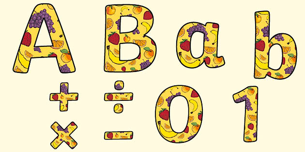 Fruit Themed A4 Display Lettering (Hecho por educadores)