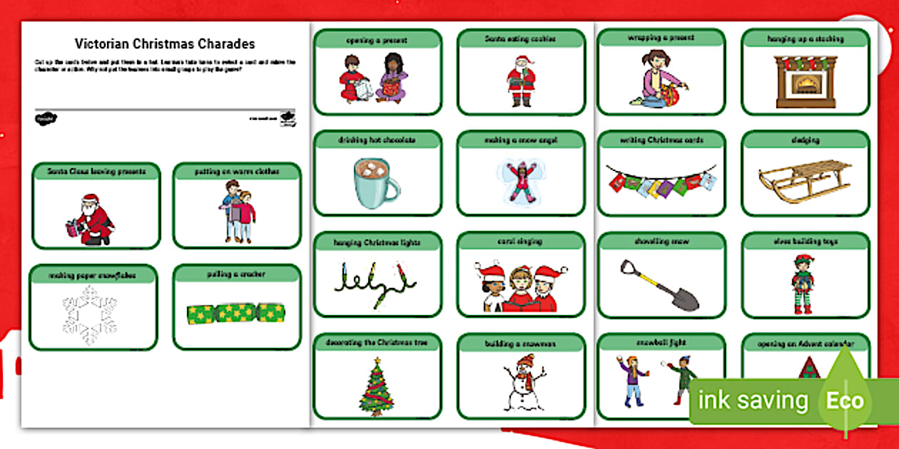Christmas Mime Game Cards - Teacher-made Primary Resource