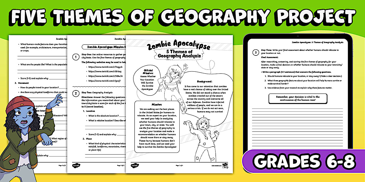 Zombie Apocalypse: 5 Themes of Geography Analysis - Twinkl