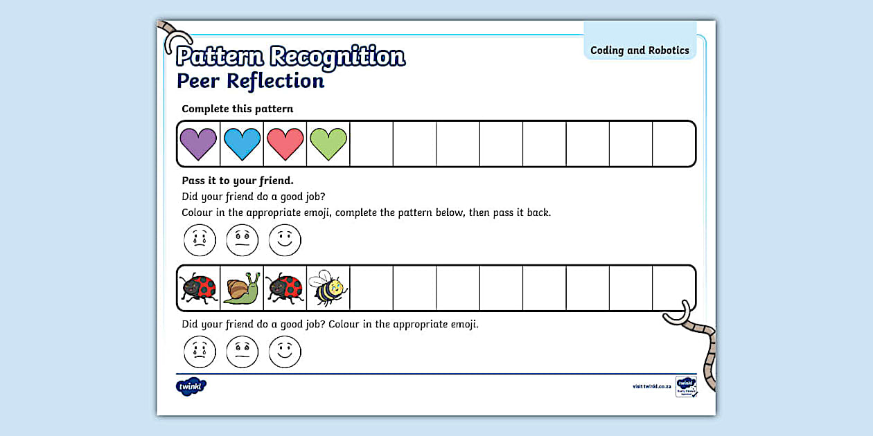 Robotics and Coding - Peer Reflection 4x2 Patterns - Twinkl