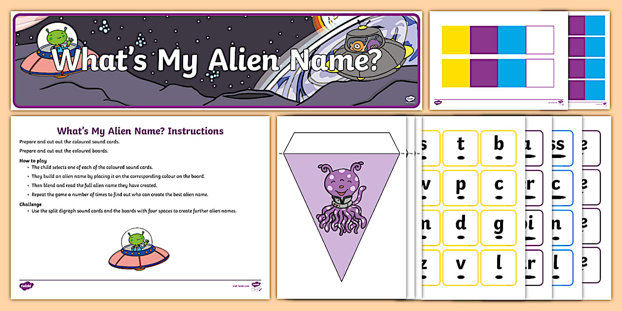 Alien Names Phonics - Primary Resources (teacher made)