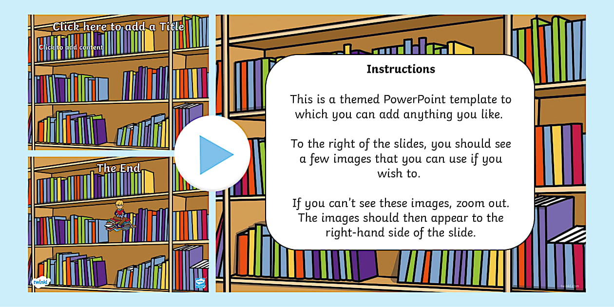 Books Themed Editable Background Template for PowerPoint