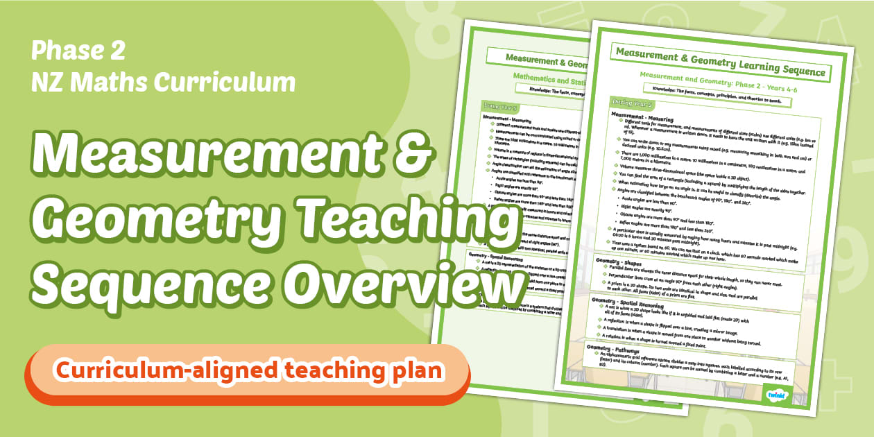 Phase 2 NZ Maths Curriculum - Measurement & Geometry Overview