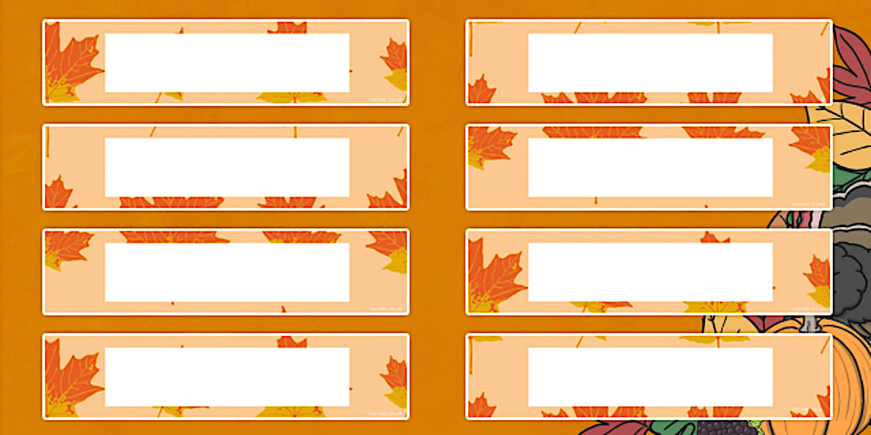 Thanksgiving Tray Labels (l'enseignant a fait) - Twinkl