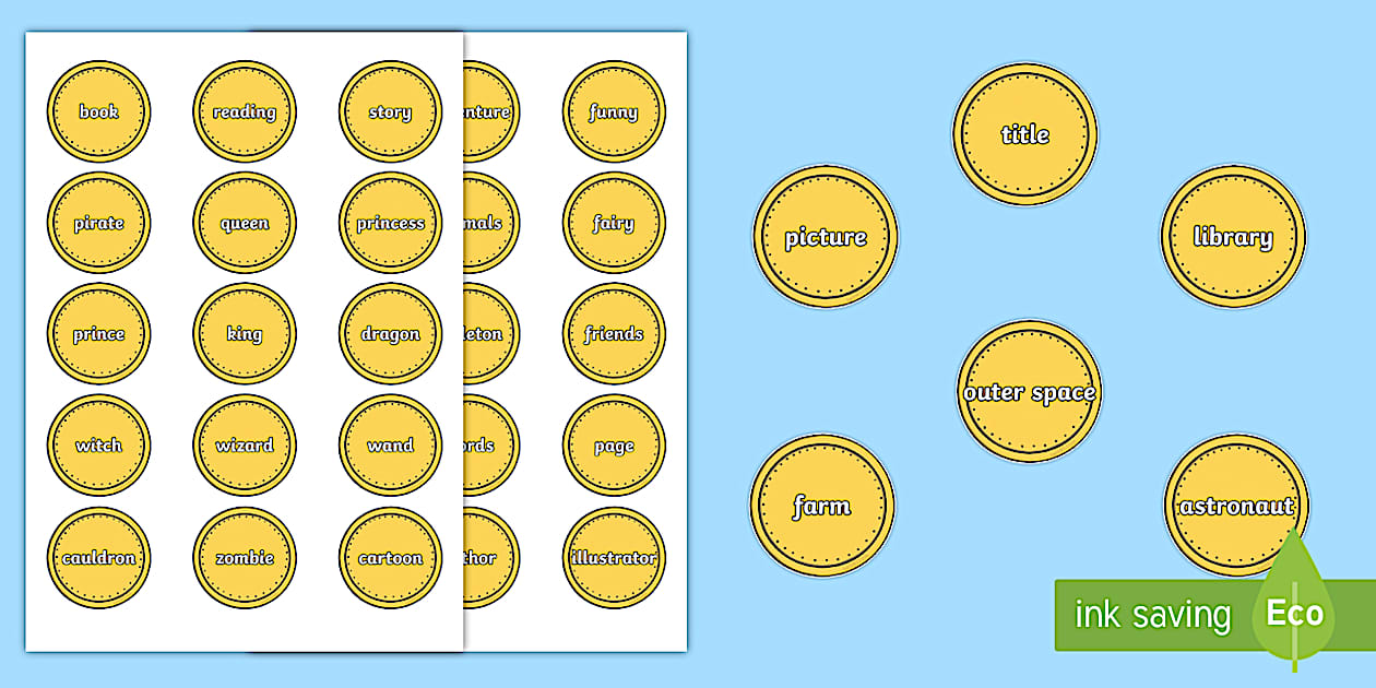 SA Storybook Treasure Coins Display Labels - Twinkl