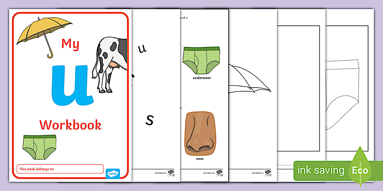 My Workbook U Lowercase (teacher made) - Twinkl