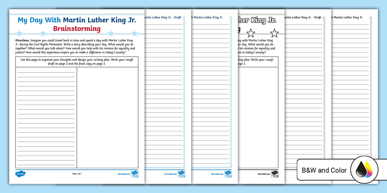 Martin Luther King Jr. Creative Writing for 6th-8th Grade