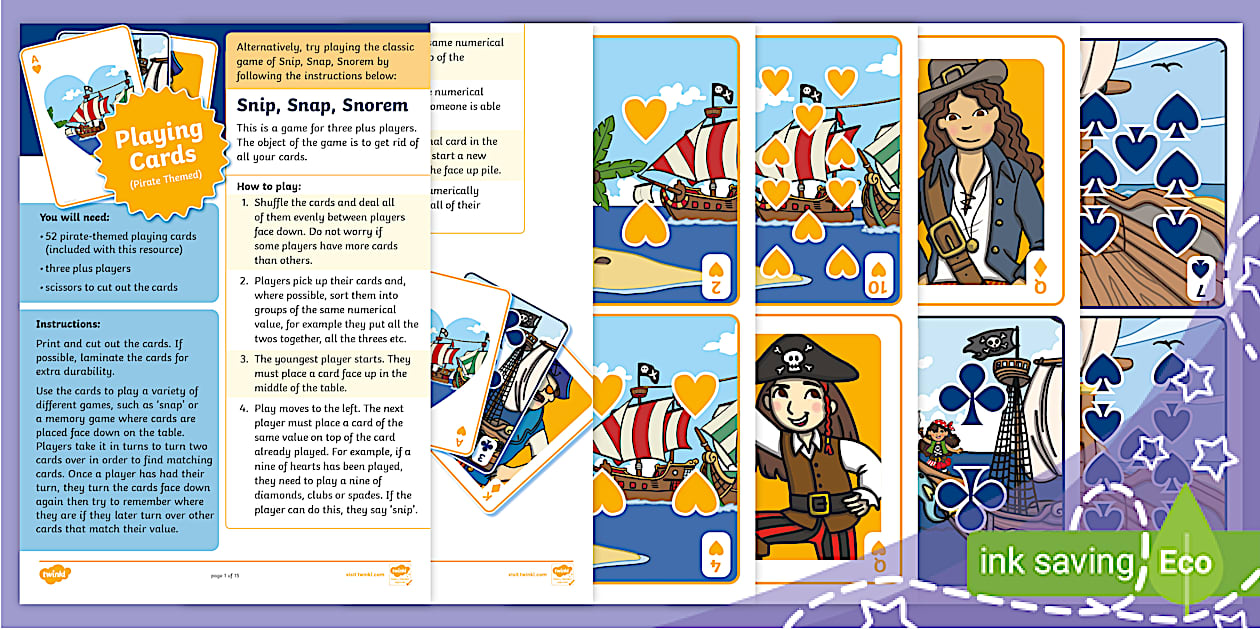 Playing Cards (Pirate-Themed) (teacher made) - Twinkl