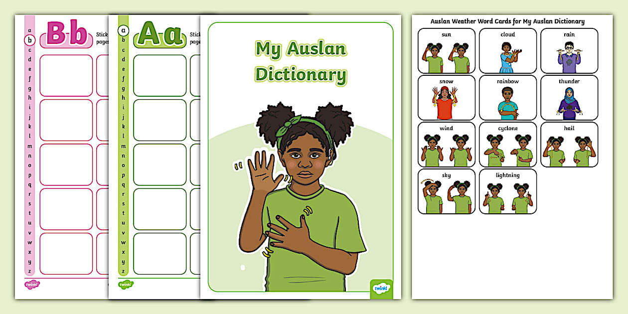 Auslan Weather Word Cards For My Auslan Dictionary - Twinkl