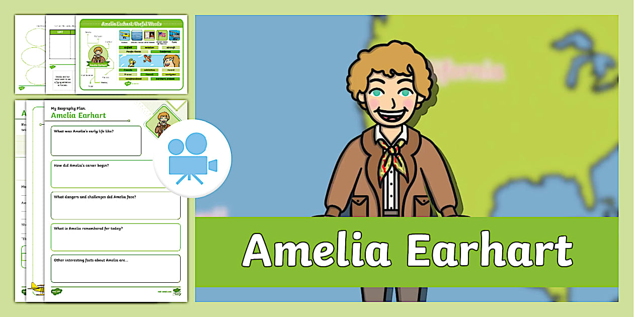 KS1 Amelia Earhart: Reading & Writing Animated Video Pack