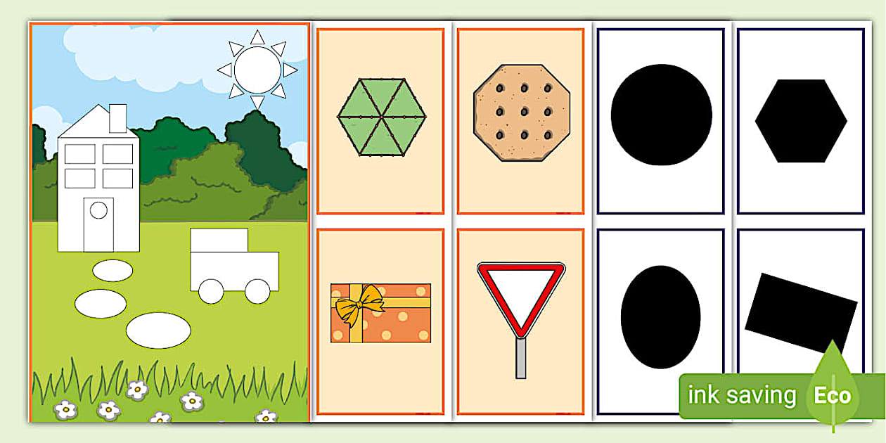 2D Shapes Shadow Matching Activity - Twinkl