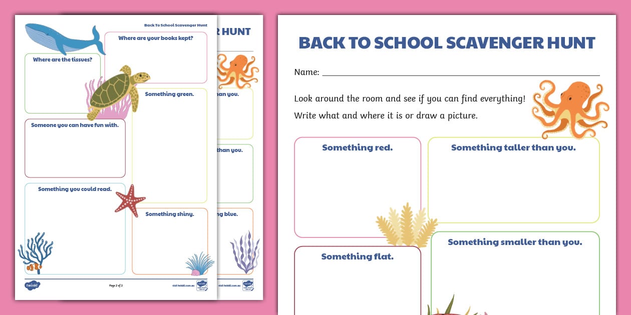 Back To School Scavenger Hunt (Teacher-Made) - Twinkl