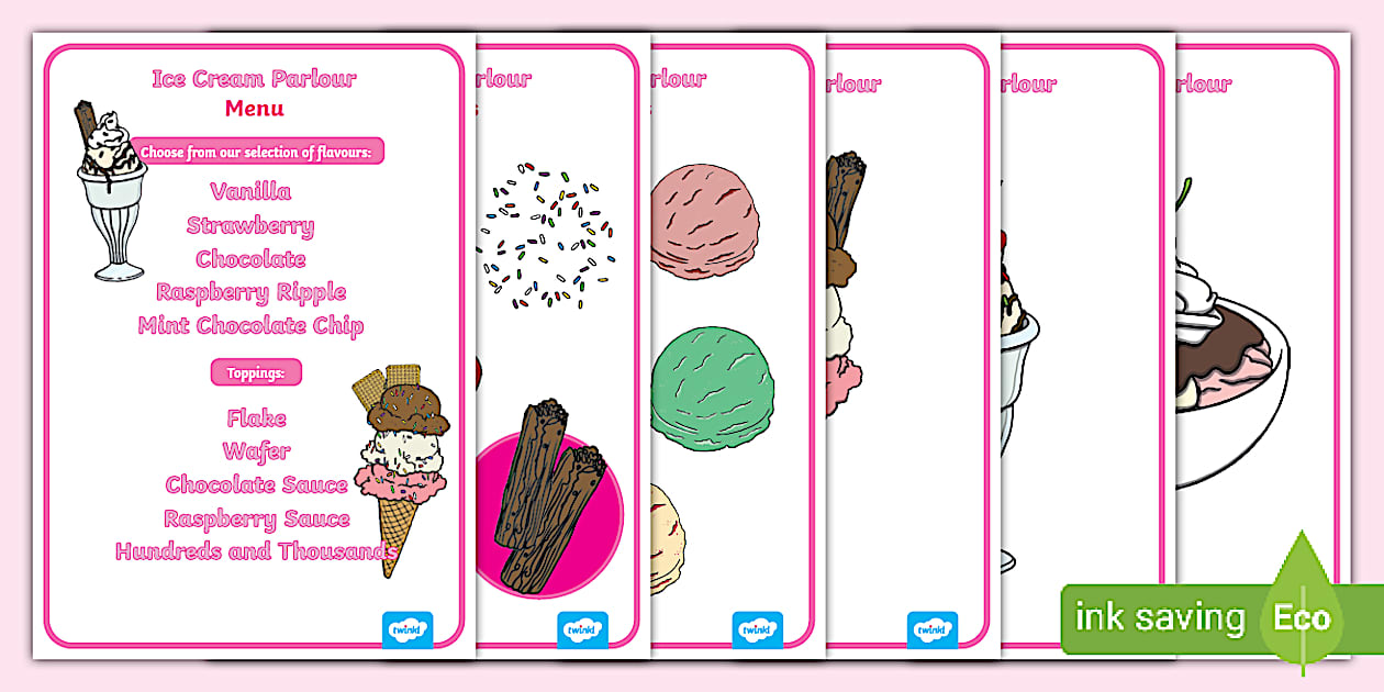 Ice Cream Role Play Display Posters