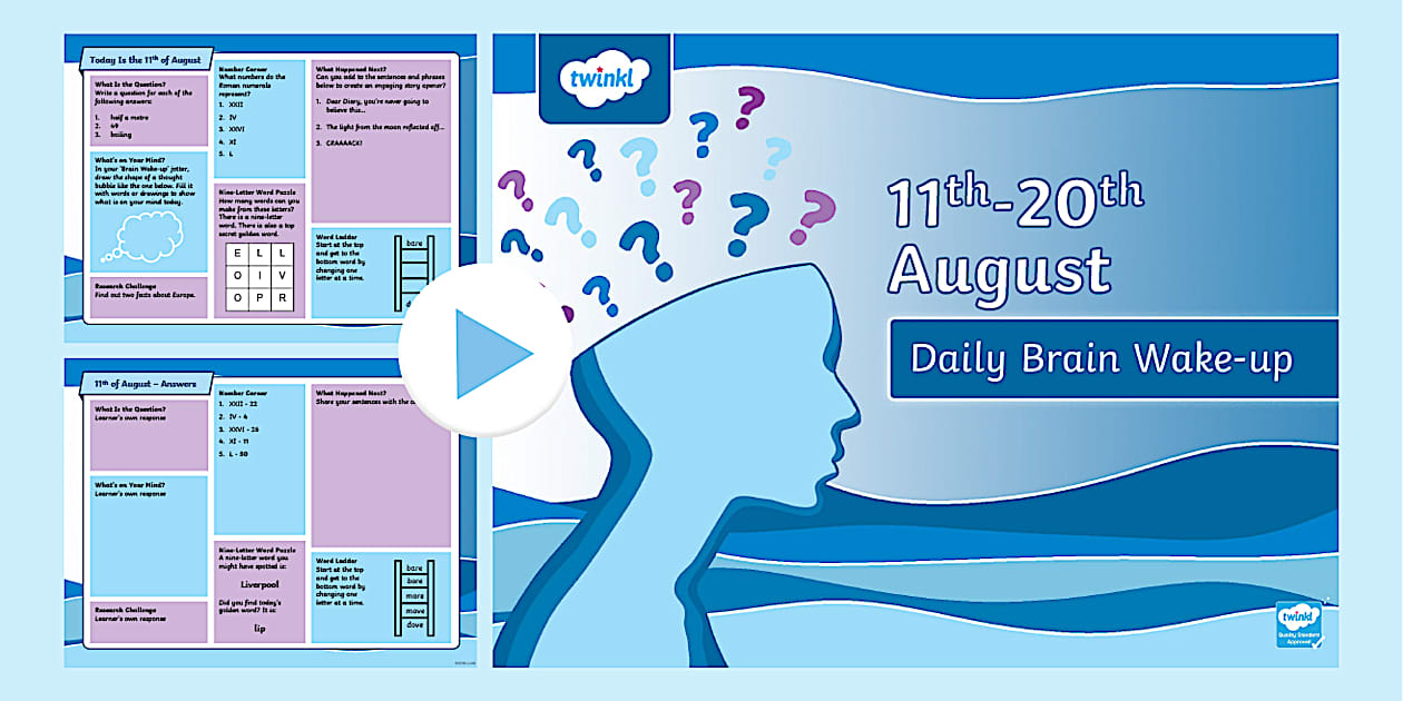 Starter Activity - Primary School - Brain Wake Up PowerPoint