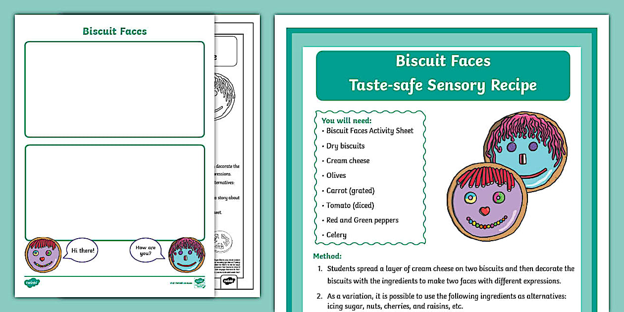 Biscuit Faces Edible Sensory Recipe