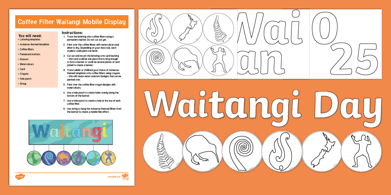 Waitangi Day Coffee Filter Craft Instructions - Twinkl