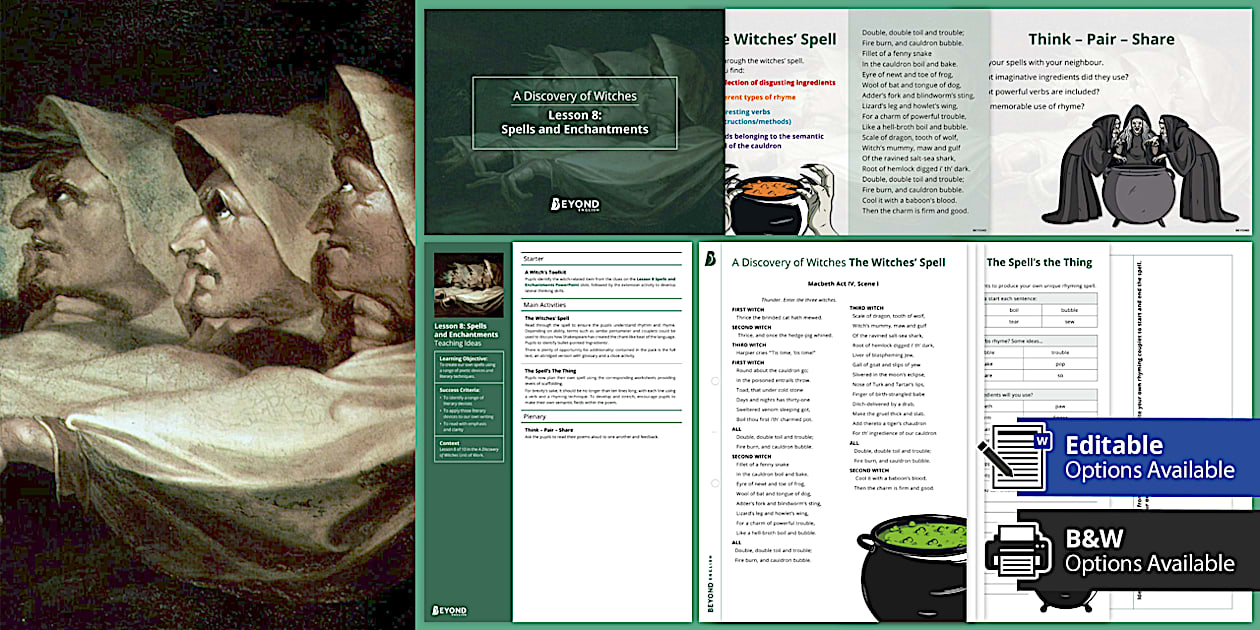 Witches Lesson 8: Spells and Enchantments (teacher made)