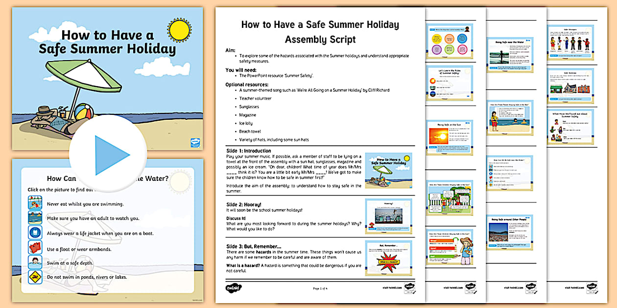 How to Have a Safe Summer Holiday Assembly Pack - Twinkl