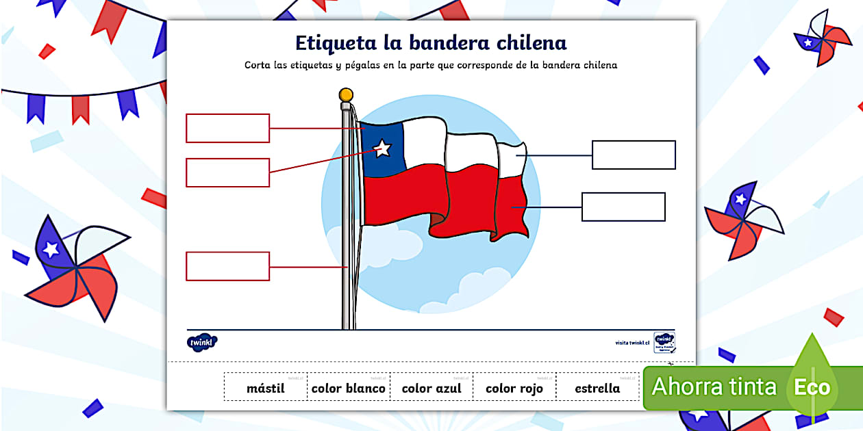 Etiqueta la bandera chilena: actividad - Twinkl
