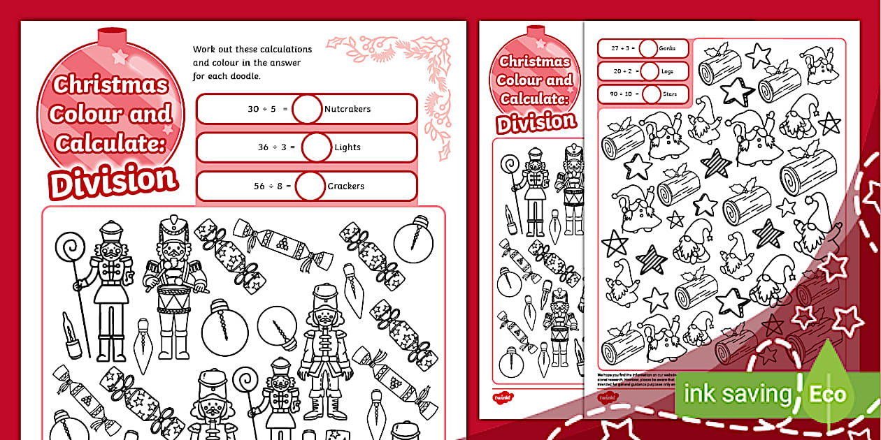 Christmas Colour and Calculate: Division (Teacher-Made)