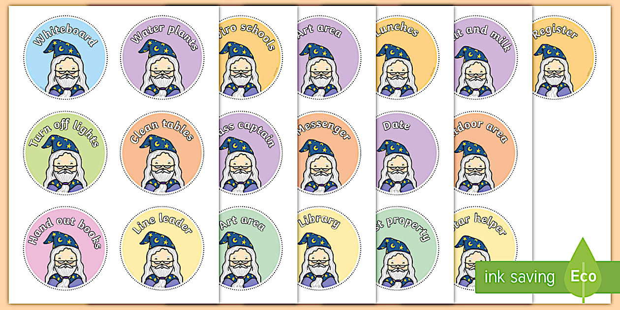 Editable Wizard Job Labels (teacher made) - Twinkl