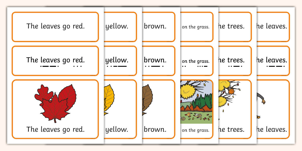 Autumn Simple Sentence Matching Activity - Twinkl
