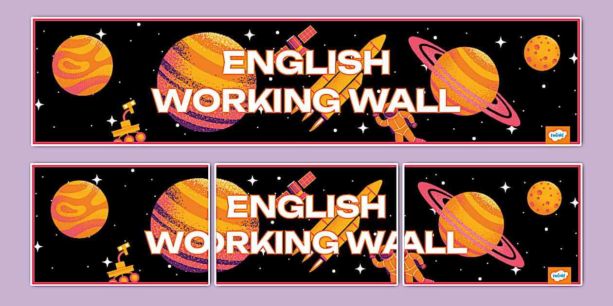 Space-Themed English Working Wall Display Banner - Twinkl