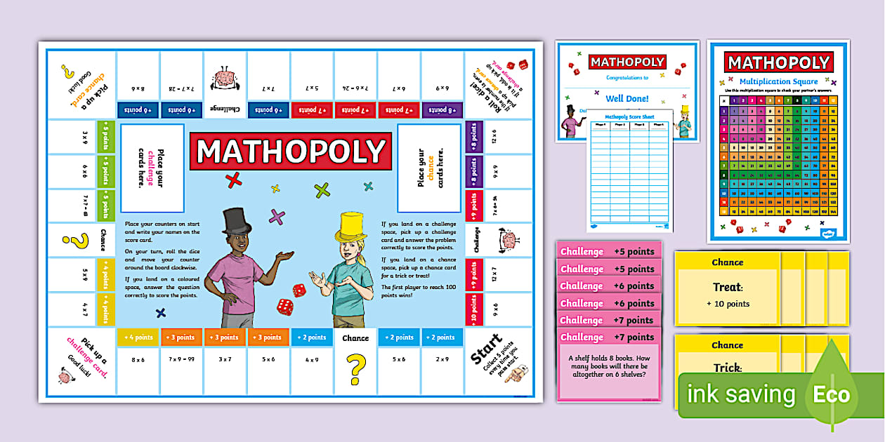 6, 7 and 9 Mathopoly Times Tables Game (teacher made)