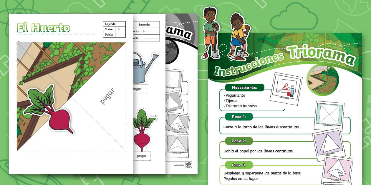 Triorama: El Huerto - Manualidades Twinkl (Teacher-Made)
