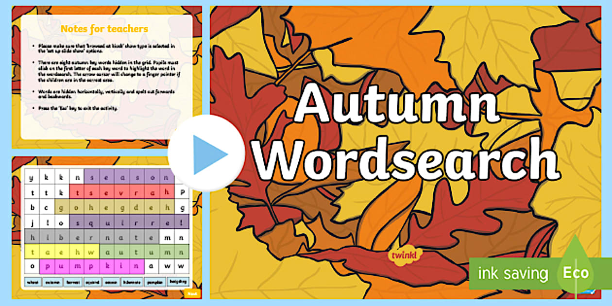 Autumn Interactive Wordsearch PowerPoint-autumn, interactive, powerpoint,