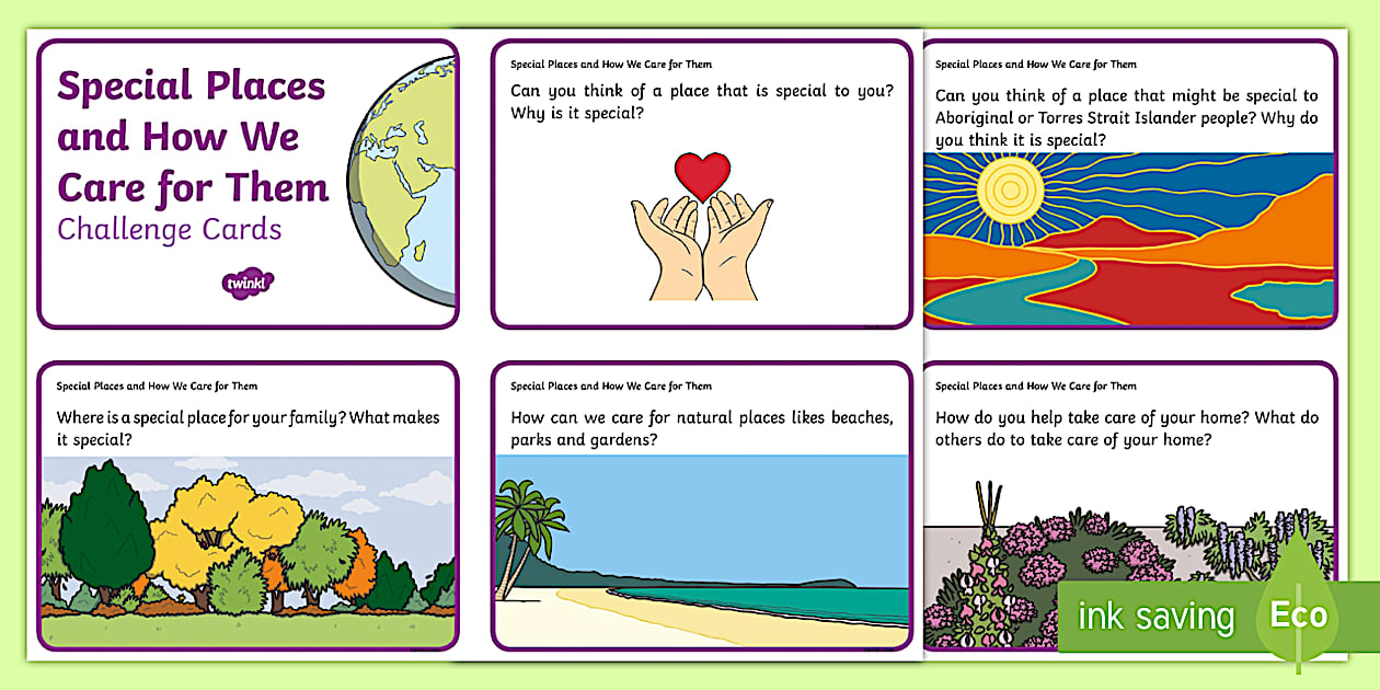 Special Places and How We Care for Them Challenge Cards