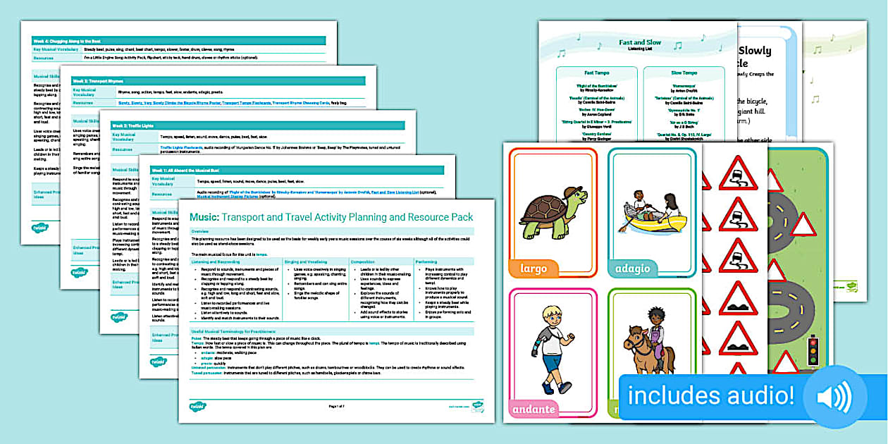 EYFS Transport Music Activity Planning and Resource Pack