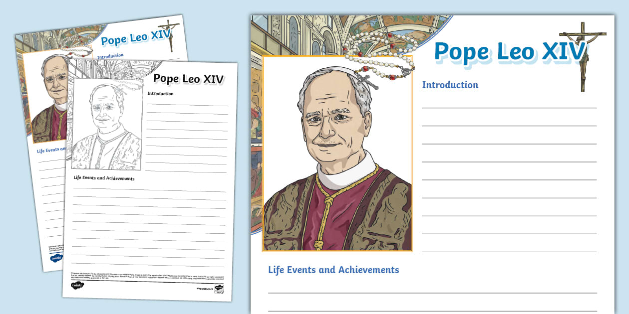 Pope Leo XIV Biography Template (teacher made) - Twinkl