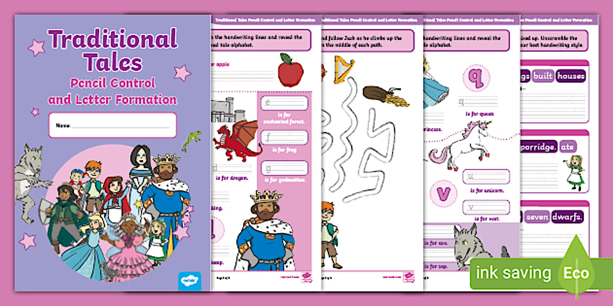 EYFS/KS1 My Traditional Tales Pencil Control and Letter Formation ...