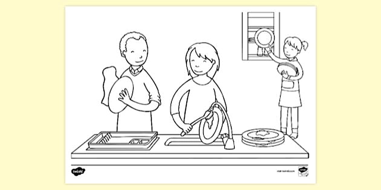 Housekeeping Colouring Page - Primary Resources - Twinkl