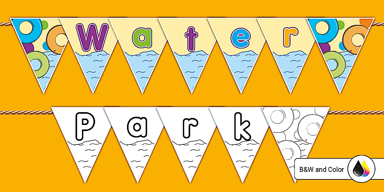 Water Park Dramatic Play Bunting (teacher made) - Twinkl