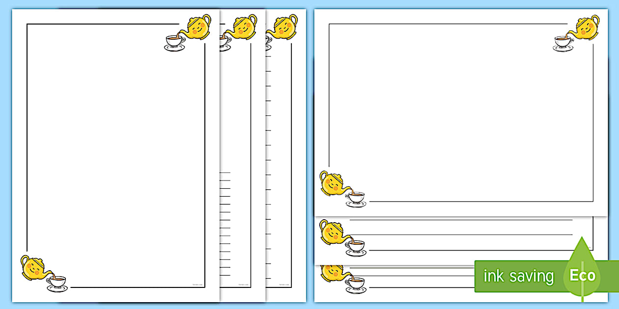I'm a Little Teapot Page Borders (teacher made) - Twinkl