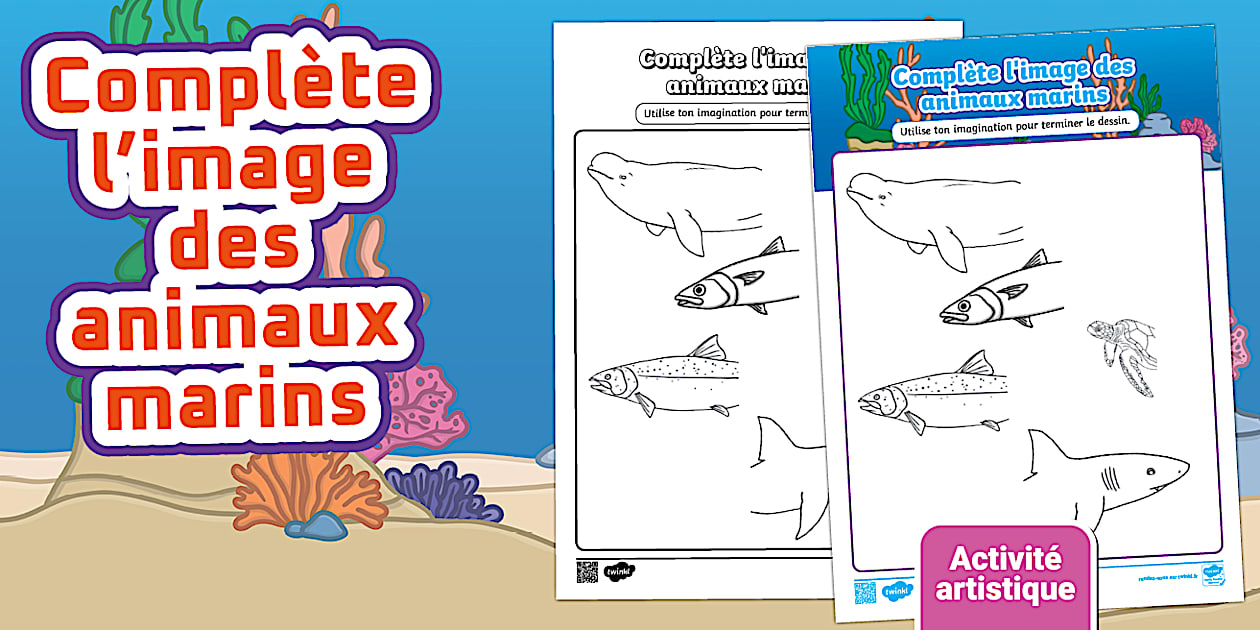 Activité : Complète l'image des animaux marins